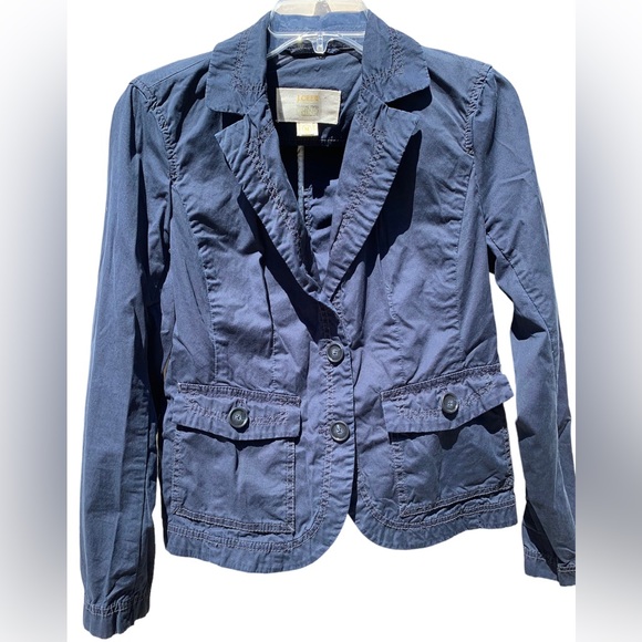J. Crew | Jackets & Coats | J Crew Preppy Twill Chino Weathered Navy ...
